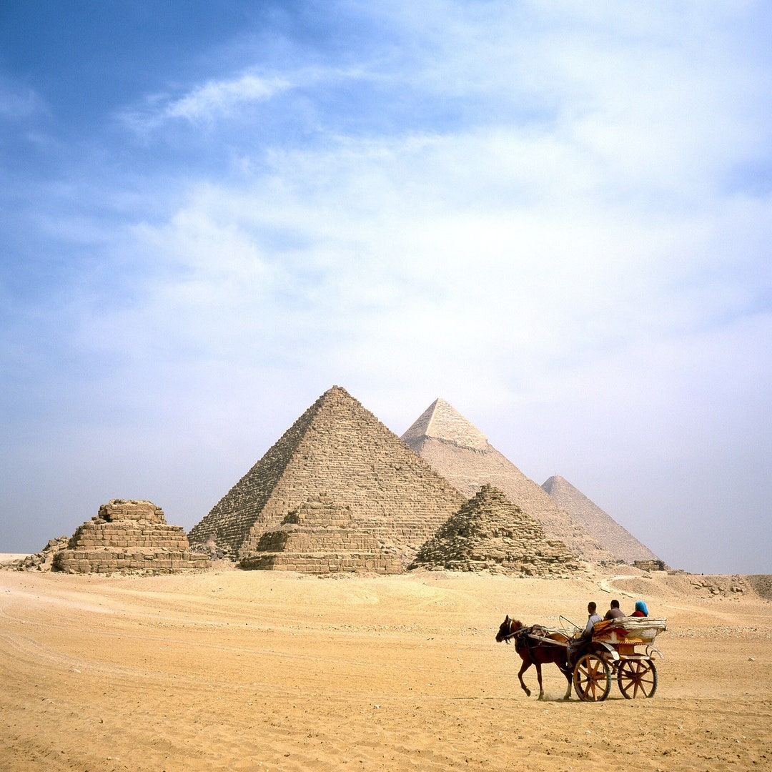 Giza Pyramids Photography Print, Cairo Egypt, World Wonder Wall Art - Etsy