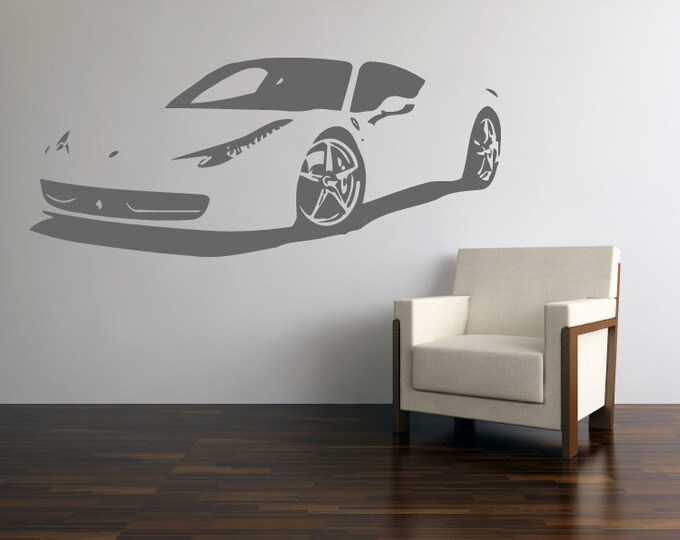 Vinyl Wall Decal Italian Super Car Ferrari 458 Italia - Etsy