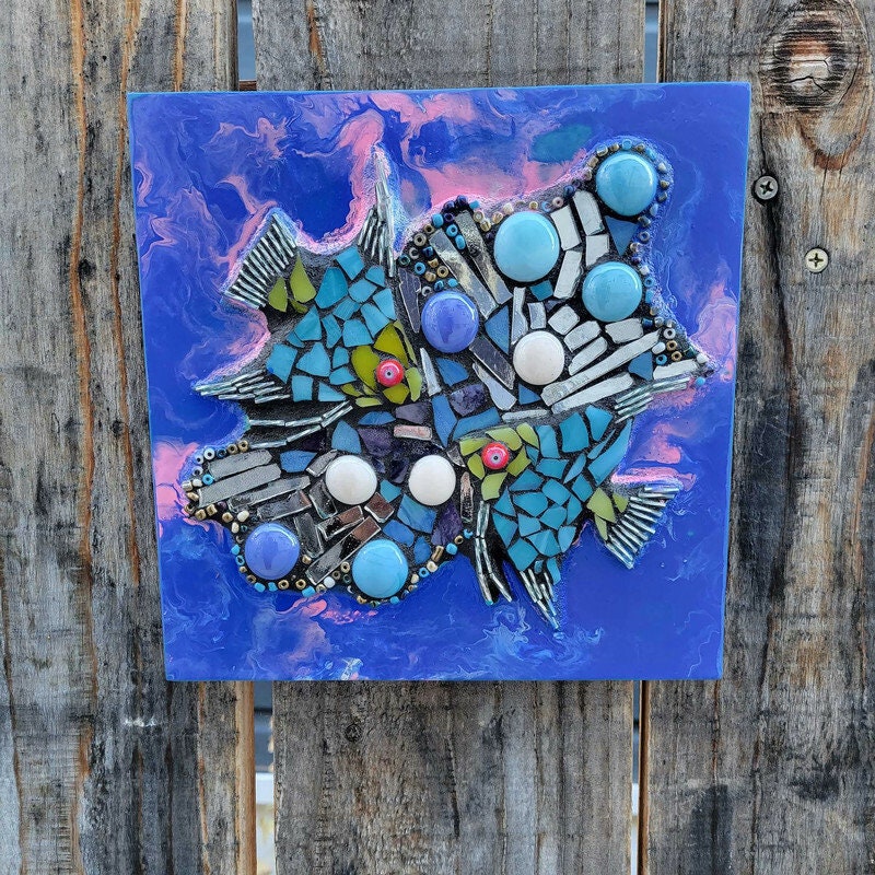 Mosaic Fish Wall Hanging Tropical Angel Fish Home Decor - Etsy
