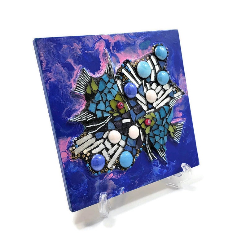 Mosaic Fish Wall Hanging Tropical Angel Fish Home Decor - Etsy