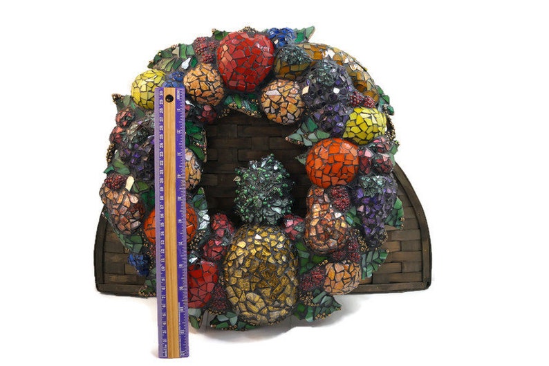 Mosaic Fruit Wreath, Stained Glass Cornucopia, Wall Decor - Etsy