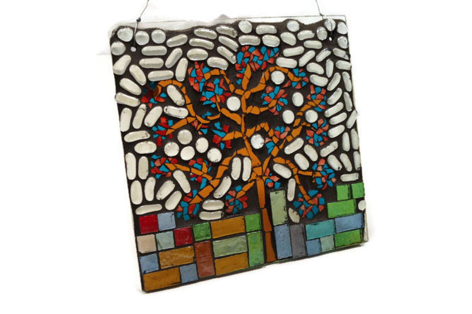 Glass Mosaic Tree of Life Nursery Hanging Window Panel | Etsy