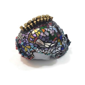 3D Mosaic Pirate Skull With Gun Shell Casing Mohawk, Mustache Goatee ...