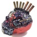 3D Mosaic Punk Rocker Skull With Gun Shell Casing Mohawk, Stained Glass ...