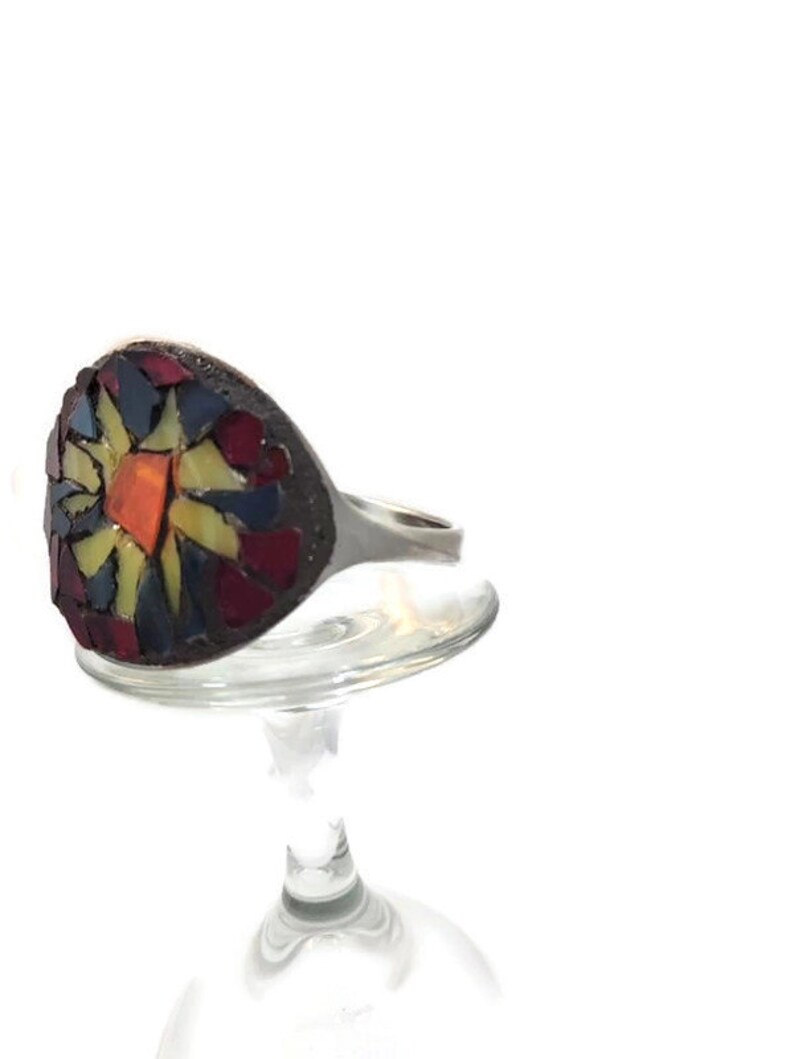 Adjustable Mosaic Stained Glass Flower Spoon Cuff Art - Etsy