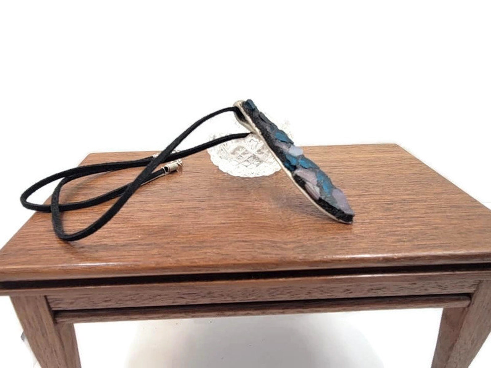 Mosaic Stained Glass Spoon Handle Pendant Necklace Art - Etsy