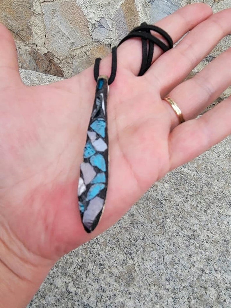 Mosaic Stained Glass Spoon Handle Pendant Necklace Art - Etsy