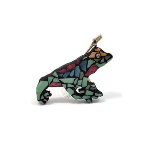 Mosaic Tree Frog Ornament, Christmas Tree Ornament, Holiday, Tropical ...