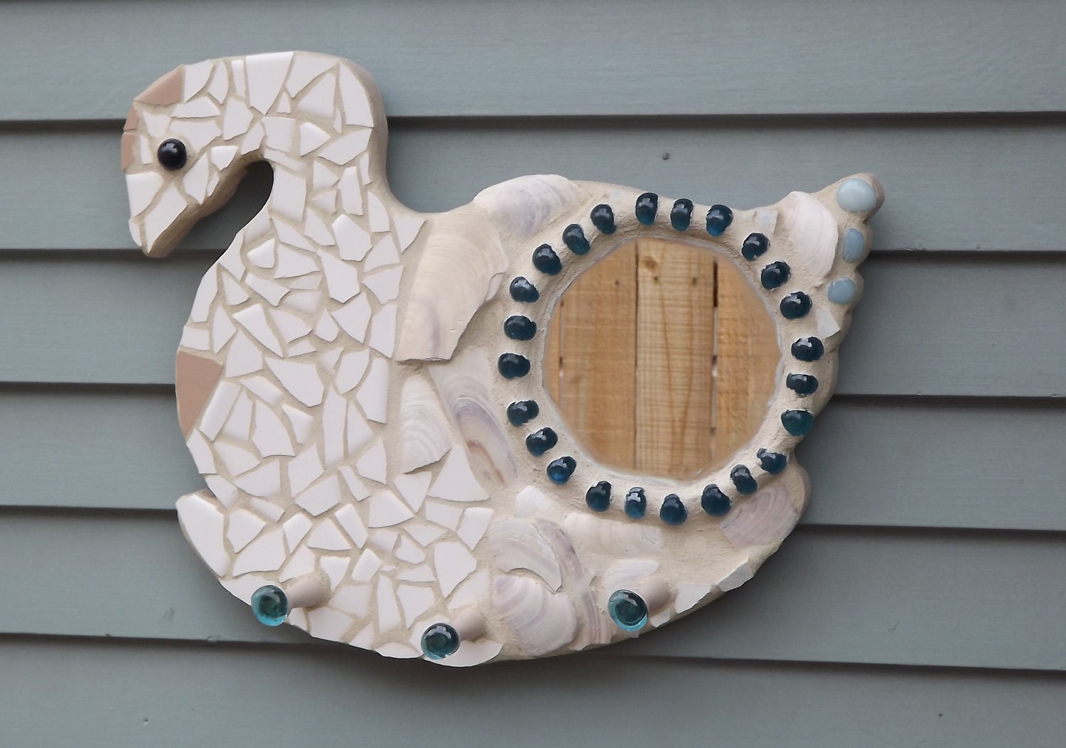 Mosaic Goose Duck Mirror Key Holder Vintage Tile Home - Etsy