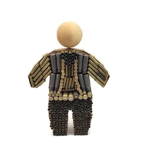 3 D Gun Shell Casing Wooden Cowboy Art Doll, Whimsical, Dad Gift, Shelf ...
