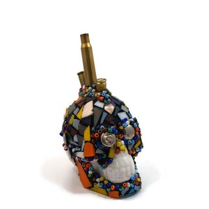 Mini Skull, Mosaic Mini Skull, Stained Glass Skull, Steampunk Skull ...