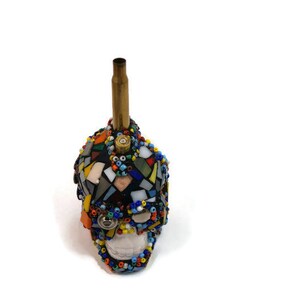 Mini Skull, Mosaic Mini Skull, Stained Glass Skull, Steampunk Skull ...