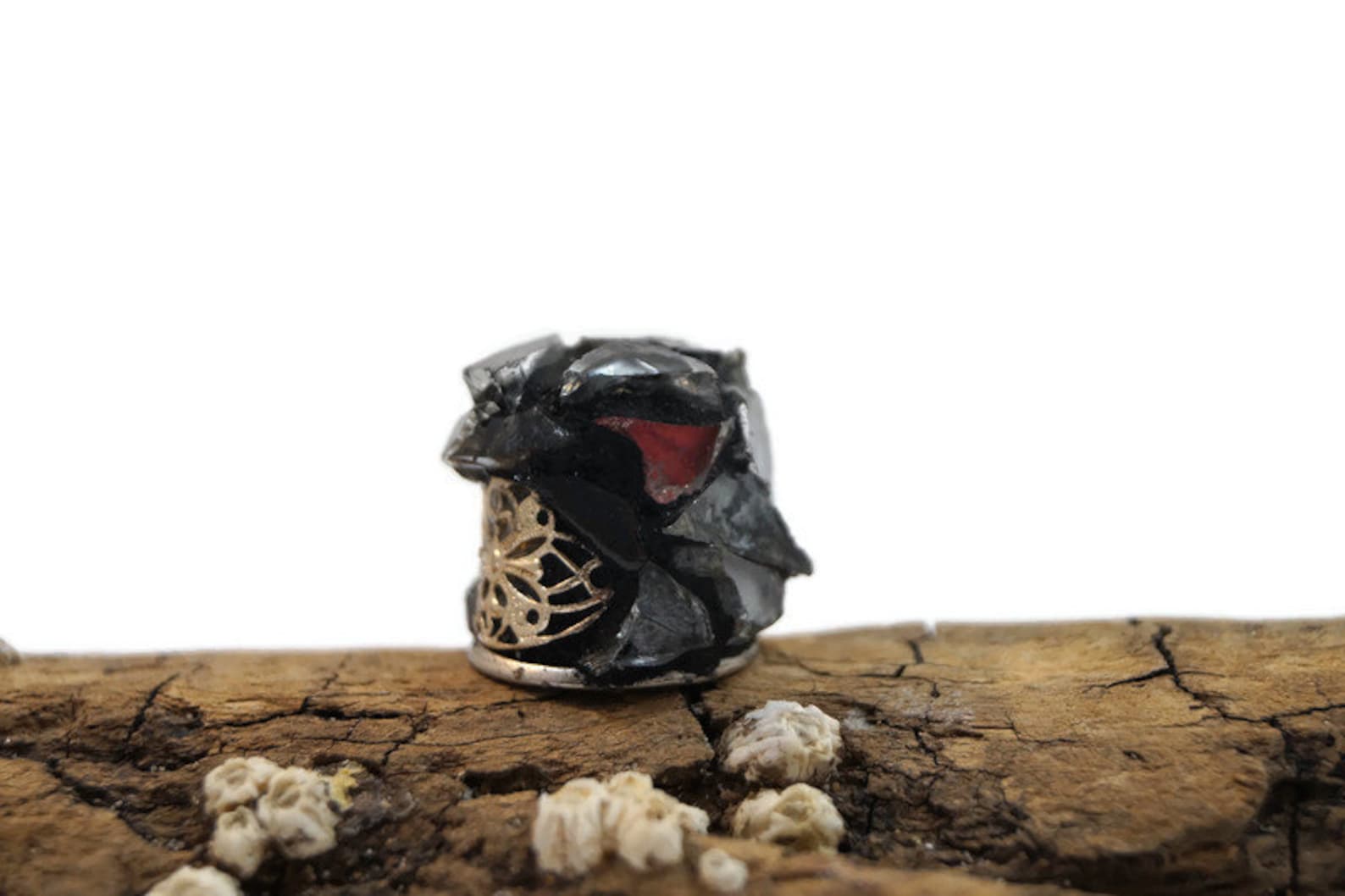 Mosaic Thimble, Multi Colored Stained Glass With Vintage Filigree ...