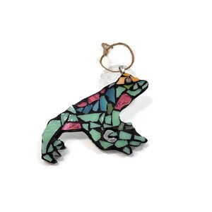 Mosaic Tree Frog Ornament, Christmas Tree Ornament, Holiday, Tropical ...