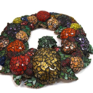 Mosaic Fruit Wreath, Stained Glass Cornucopia, Wall Decor - Etsy