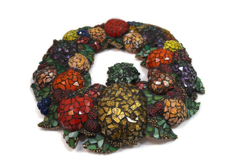 Mosaic Fruit Wreath, Stained Glass Cornucopia, Wall Decor - Etsy