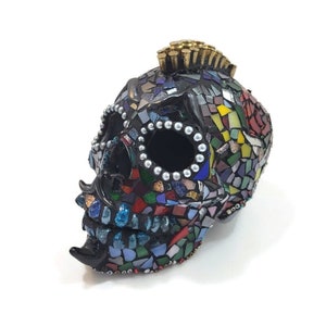 3D Mosaic Pirate Skull With Gun Shell Casing Mohawk, Mustache Goatee ...