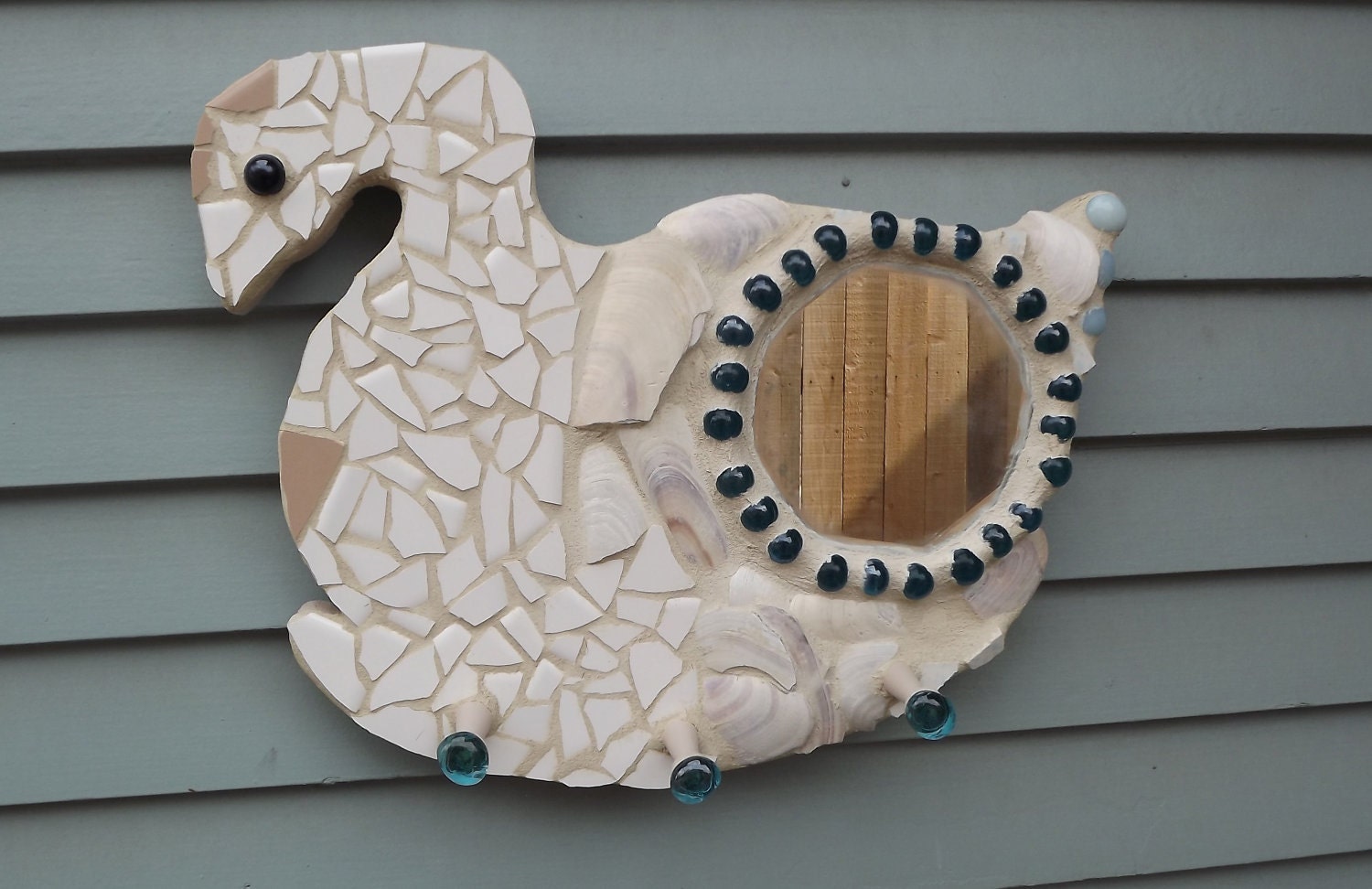 Mosaic Goose Duck Mirror Key Holder Vintage Tile Home - Etsy