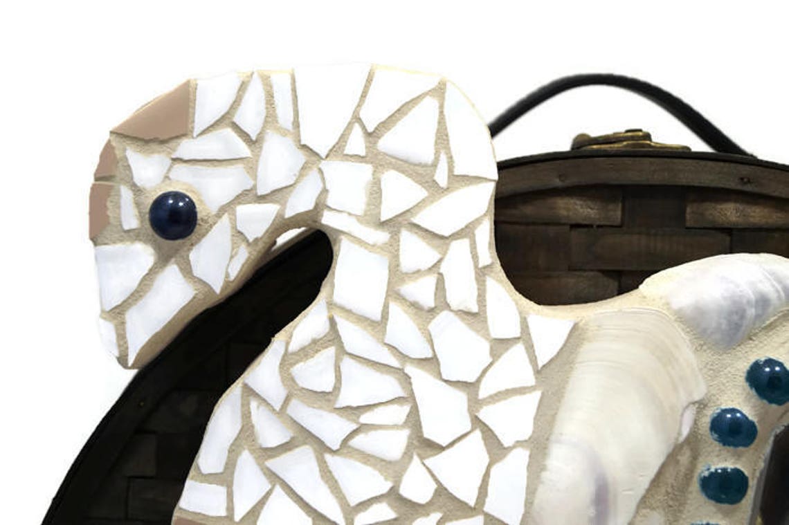 Mosaic Goose Duck Mirror Key Holder Vintage Tile Home - Etsy