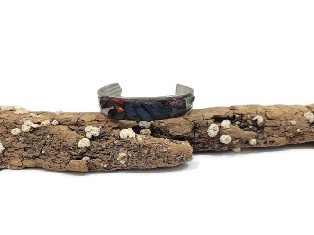 Mosaic Stained Glass Spoon Handle Silverware Art Bracelet Cuff ...