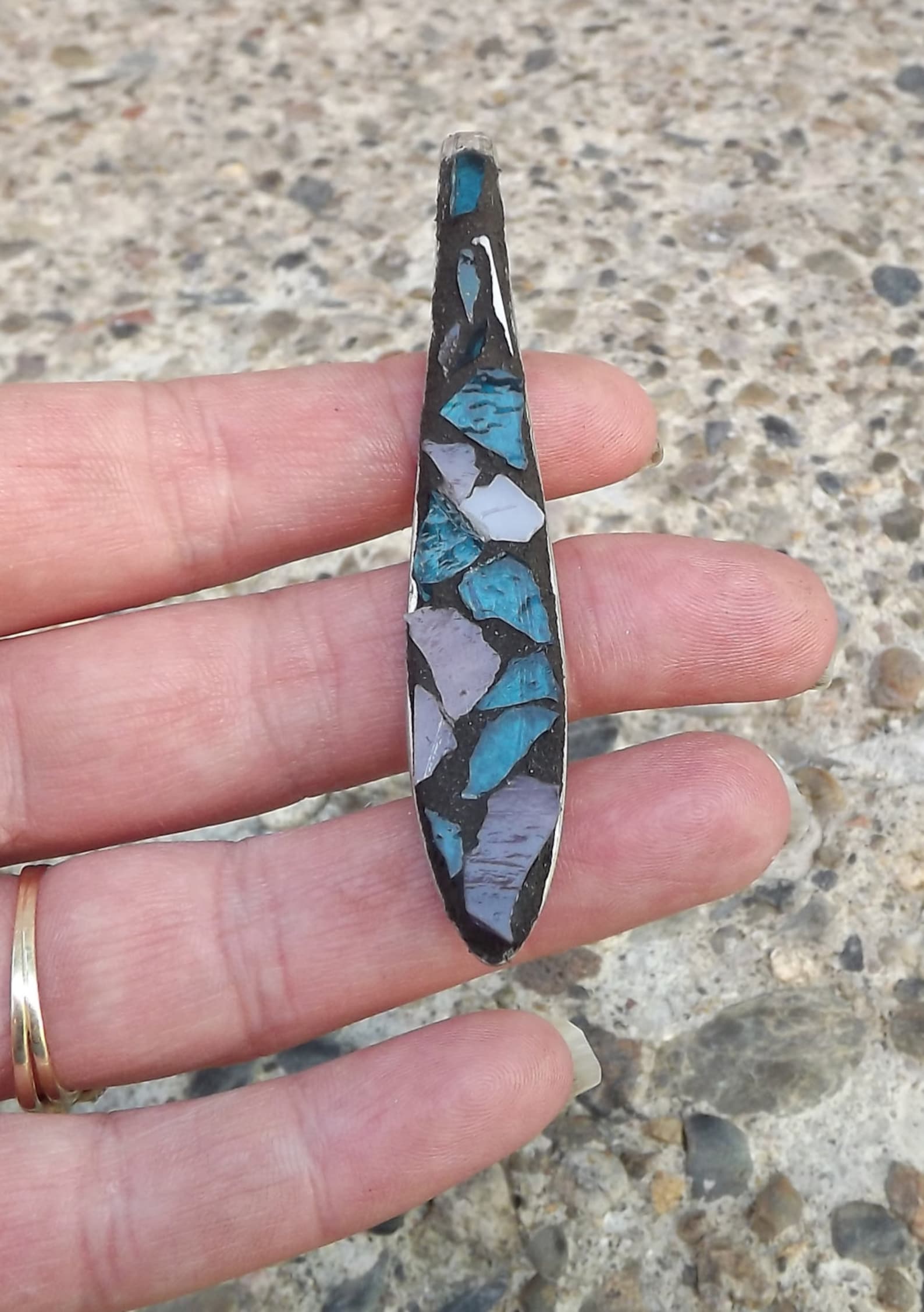 Mosaic Stained Glass Spoon Handle Pendant Necklace Art | Etsy