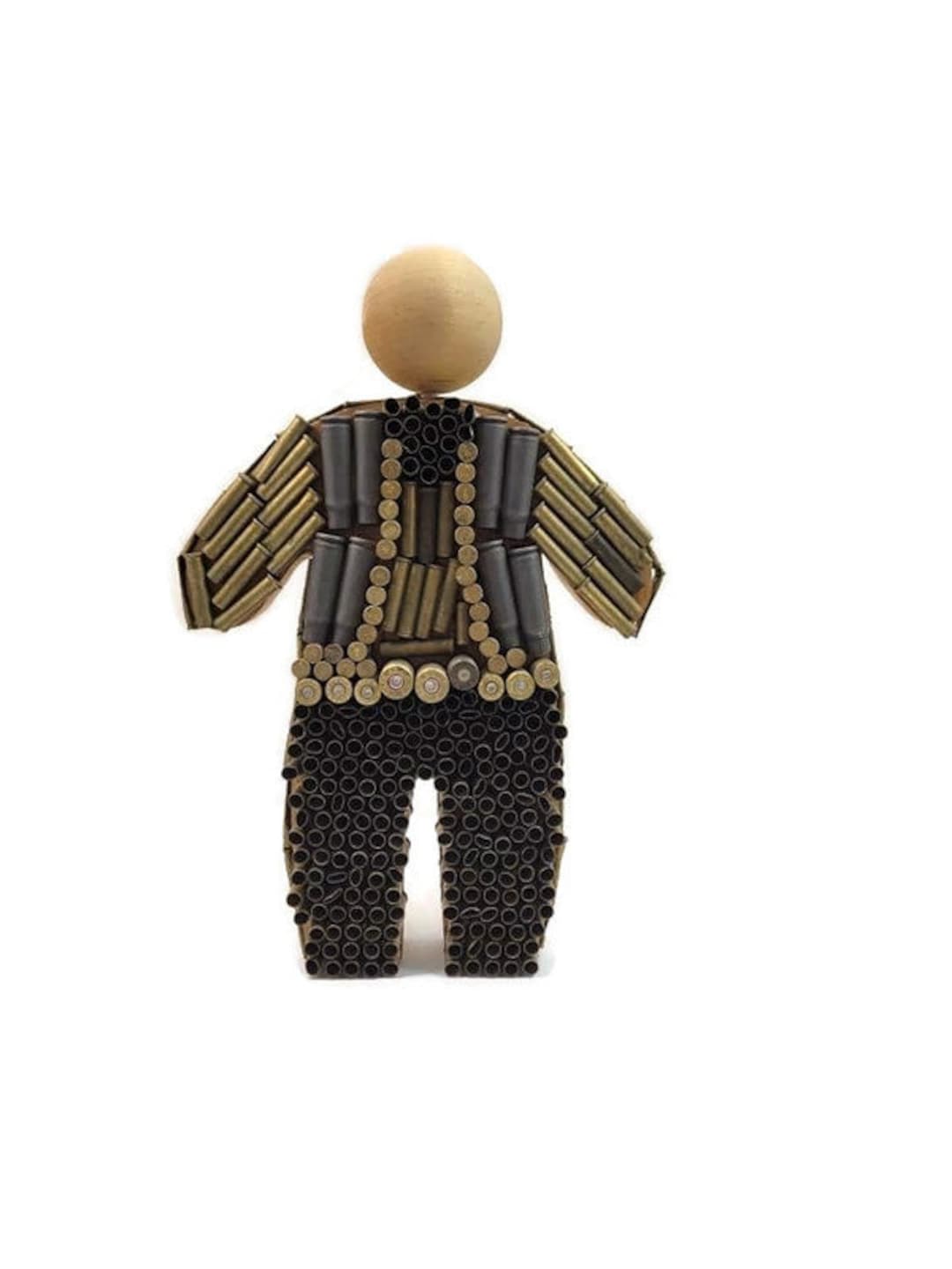 3 D Gun Shell Casing Wooden Cowboy Art Doll, Whimsical, Dad Gift, Shelf ...