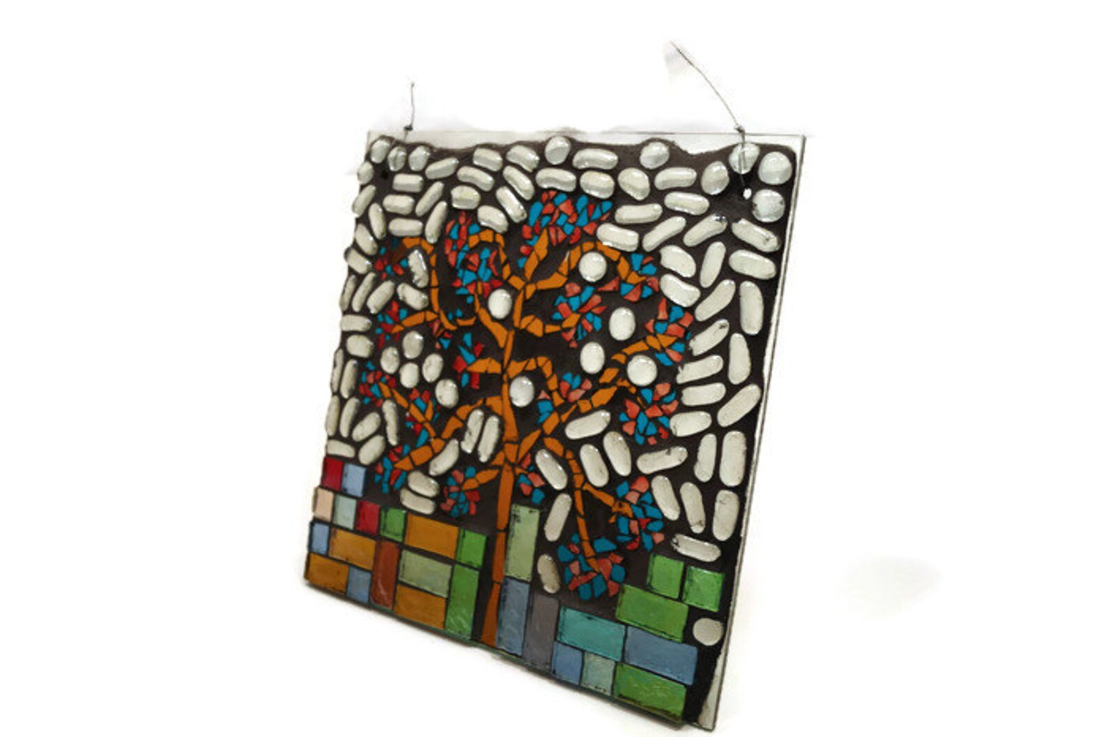 Glass Mosaic Tree of Life Nursery Hanging Window Panel | Etsy