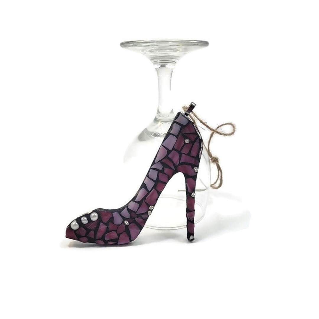 Mosaic High Heel Pink Shoe Christmas Tree Ornament, Wedding, Bridesmaid ...