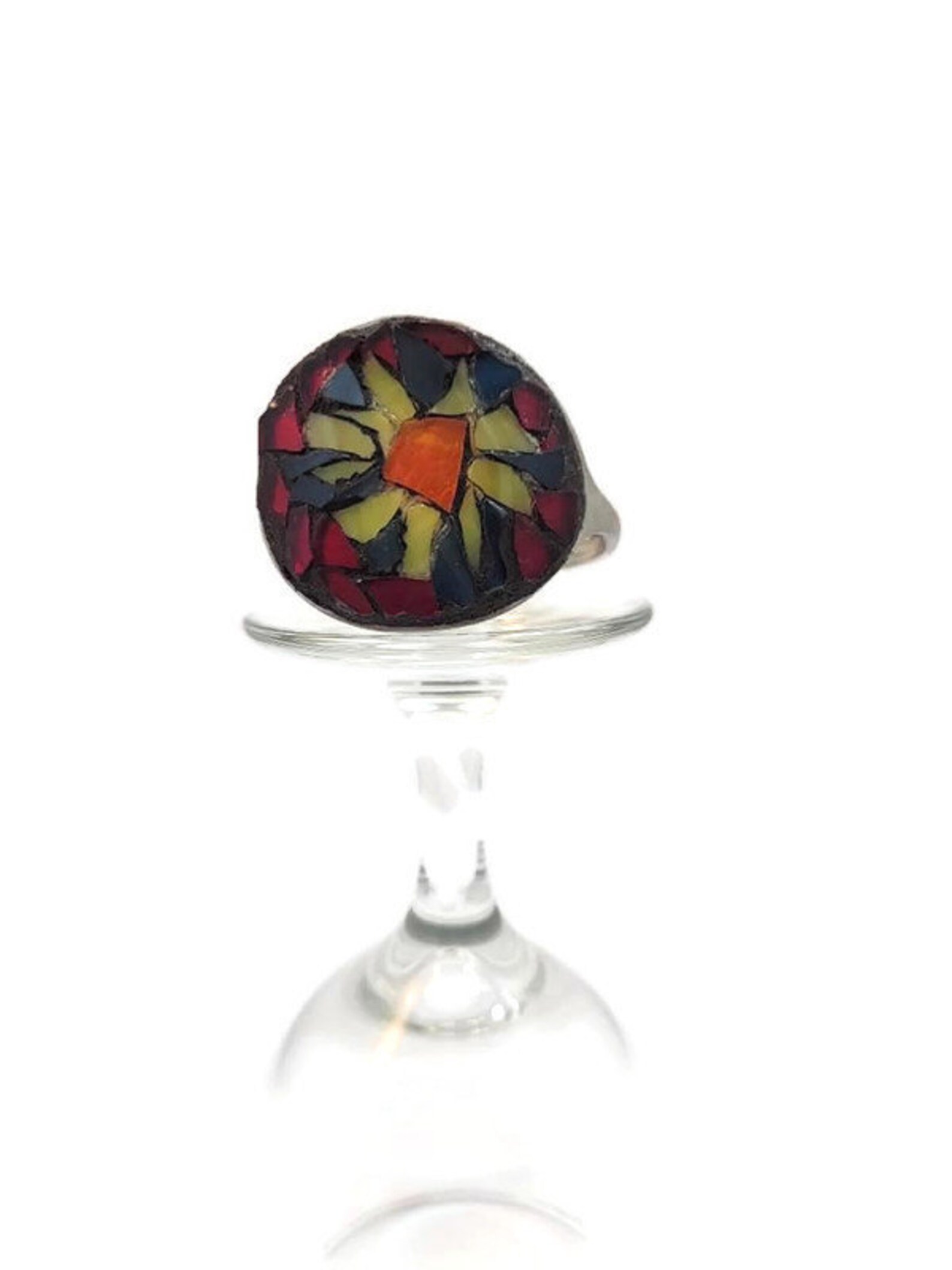 Adjustable Mosaic Stained Glass Flower Spoon Cuff Art - Etsy