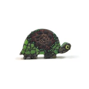Turtle Figurine Whimsical Tortoise With Rose Shell Animal Reptile Theme ...