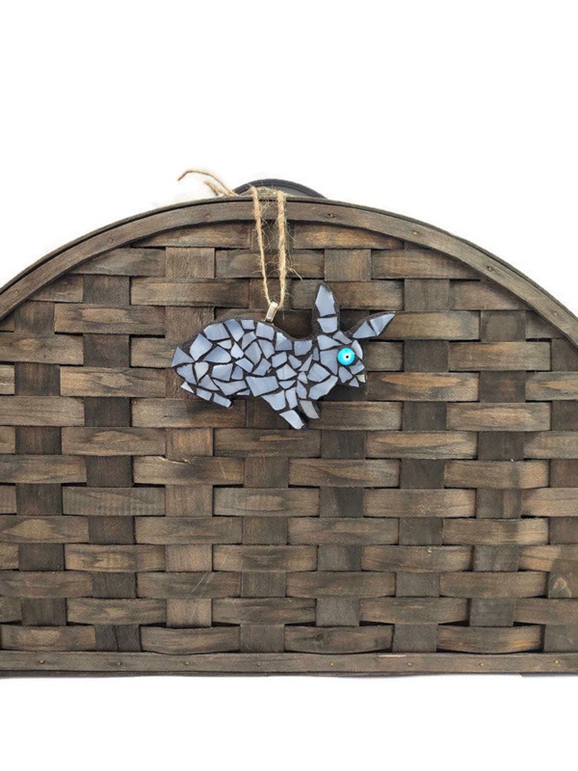 Mosaic Bunny Rabbit Ornament Gray Stained Glass Rabbit - Etsy