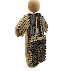 3 D Gun Shell Casing Wooden Cowboy Art Doll, Whimsical, Dad Gift, Shelf ...