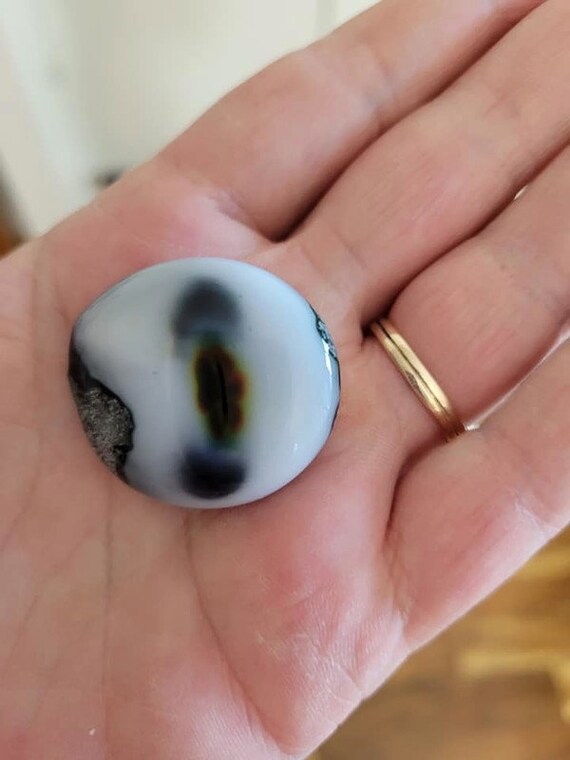 Blue Tone Fused Glass Magnet Kitchen Refrigerator Round | Etsy