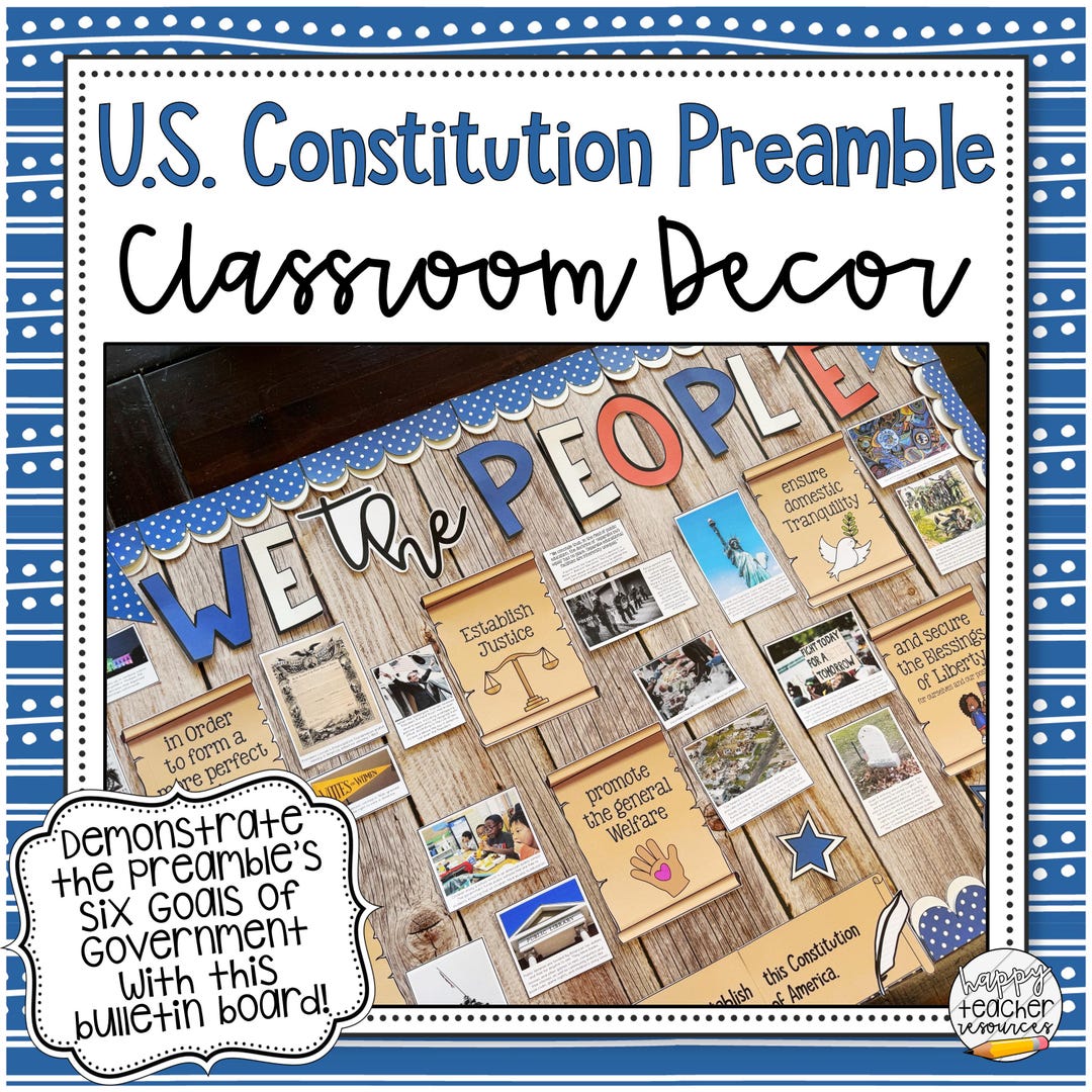 Preamble to the U.S. Constitution Bulletin Board Kit: Civics Classroom ...