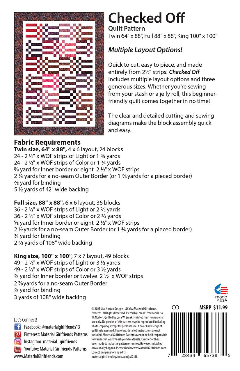 Digital Download Checked off Quilt Pattern, Quilt Pattern for Beginners ...