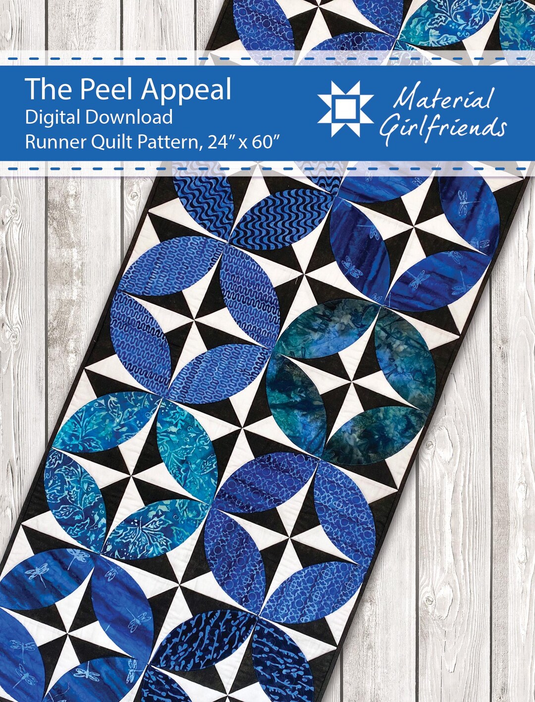 Digital Download the Peel Appeal Runner Quilt Pattern by Material ...