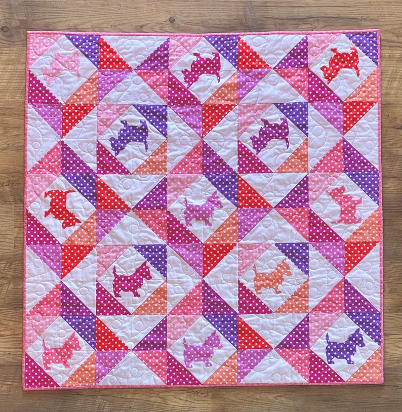 Digital Download Scruffy Pup Quilt Pattern, Easy Baby Quilt Pattern ...