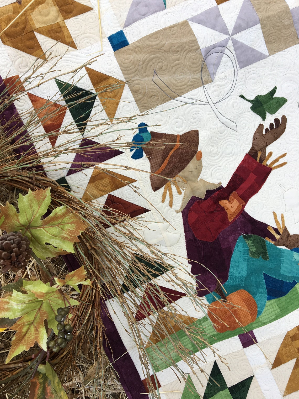 Digital Download Autumn Breeze Quilt Pattern, Appliqué and Pieced ...