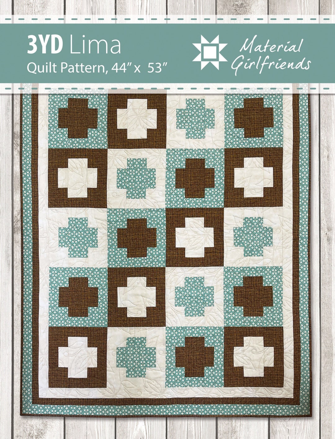 Digital Download 3YD Lima Quilt Pattern by Material Girlfriends, 3 Yard ...