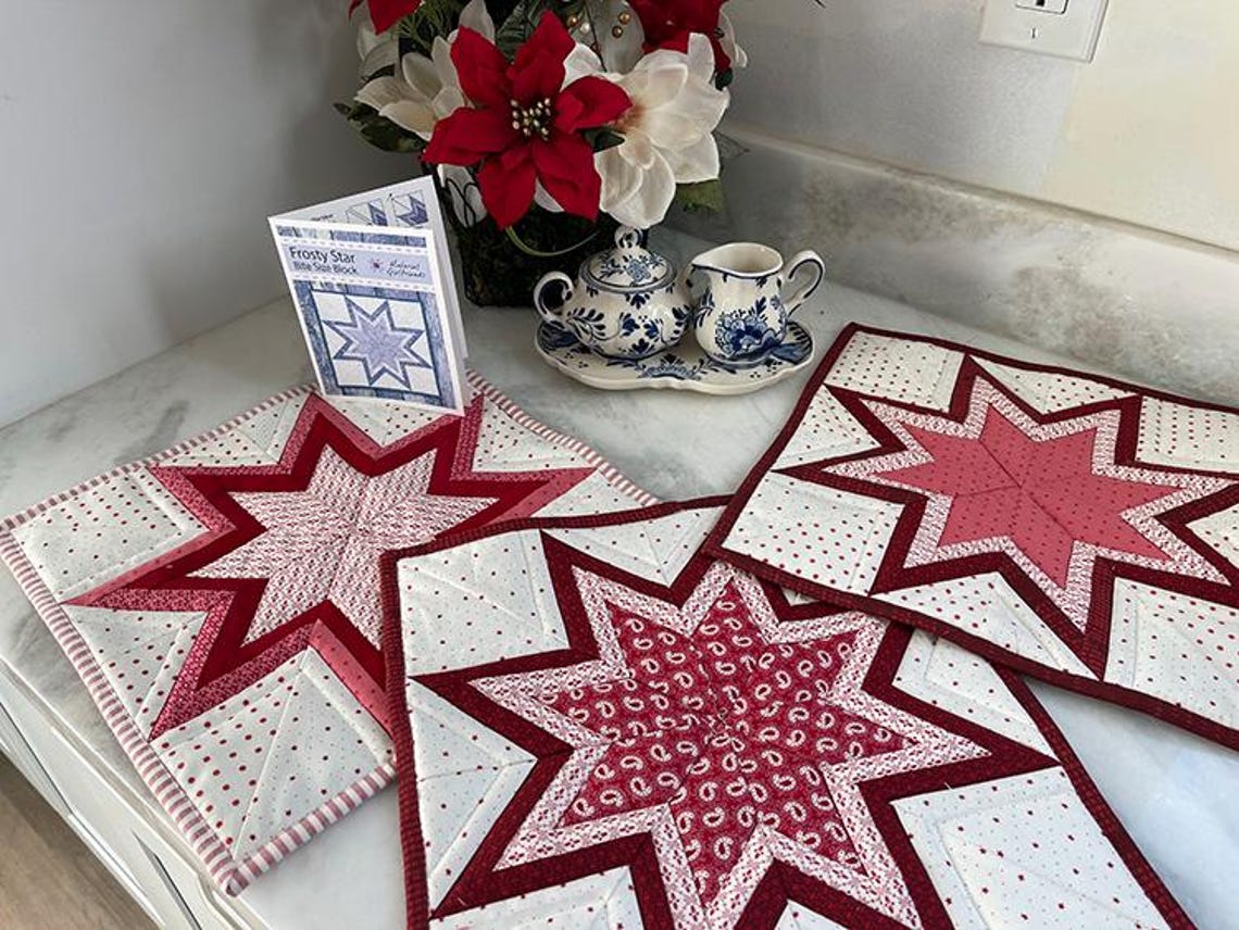 Digital Download, Frosty Star Bite Size Pattern by Material Girlfriends ...