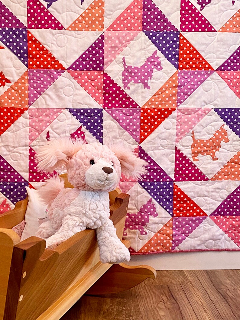 Digital Download Scruffy Pup Quilt Pattern, Easy Baby Quilt Pattern ...