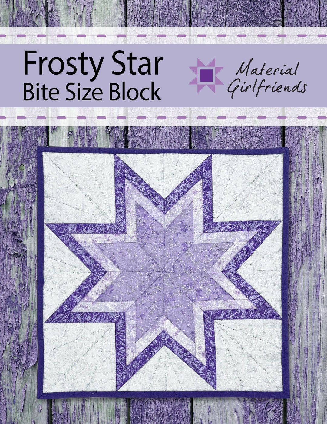 Digital Download, Frosty Star Bite Size Pattern by Material Girlfriends ...