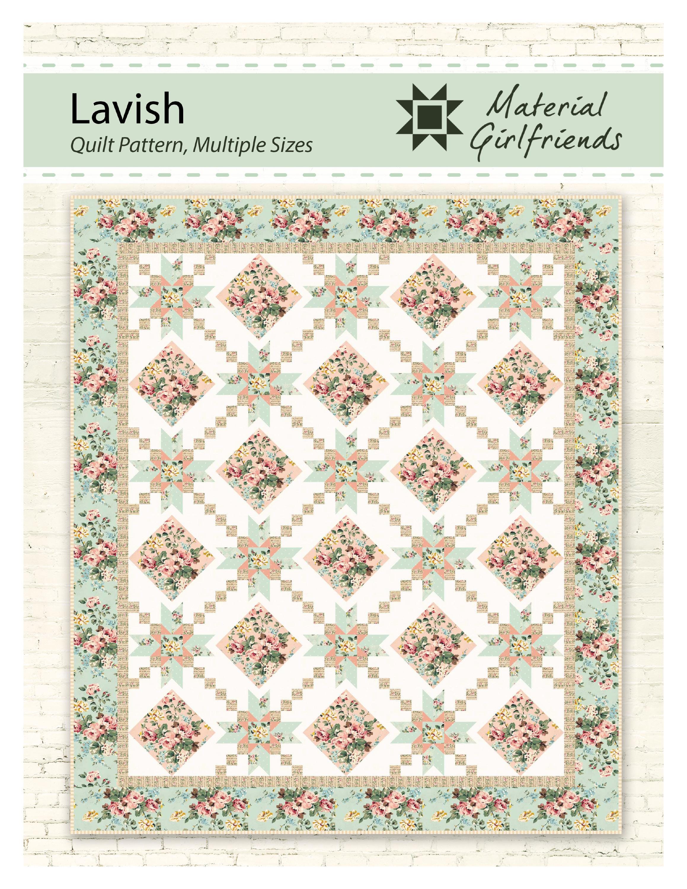 Digital Download Lavish Quilt Pattern by Material Girlfriends, Multiple ...