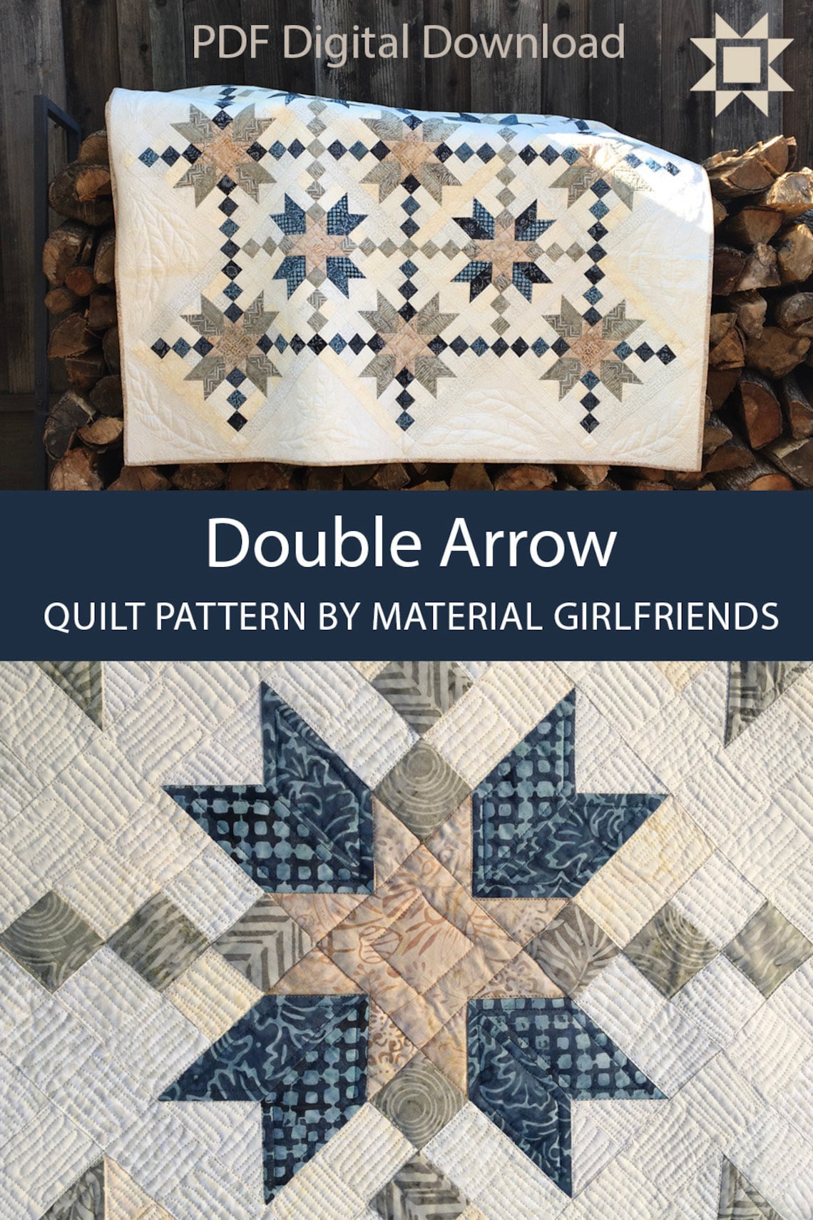 Digital Download Double Arrow Quilt Pattern by Material - Etsy
