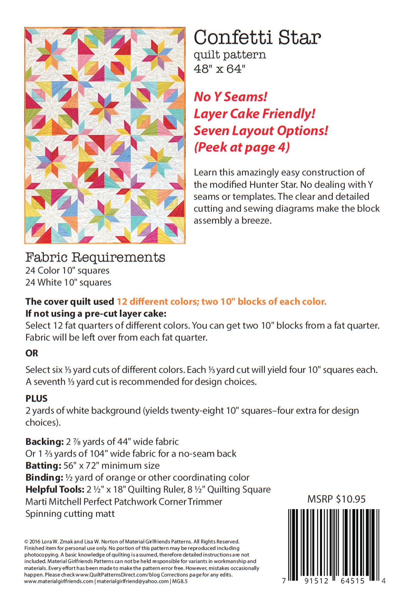 Digital Download Confetti Star Quilt Pattern, Quilt Pattern for ...