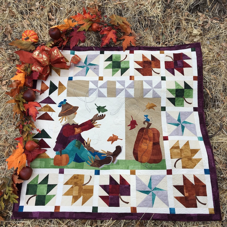Digital Download Autumn Breeze Quilt Pattern, Appliqué and Pieced ...