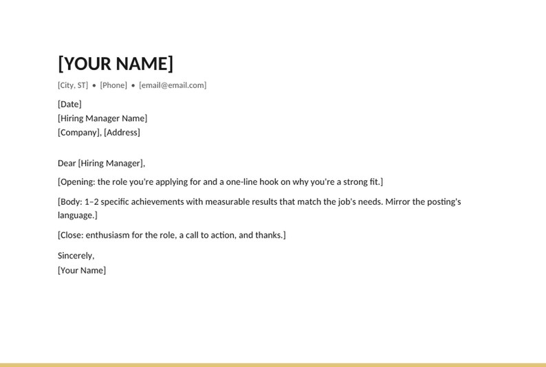 Minimalist Cover Letter Template | Editable Matching Cover Letter ...