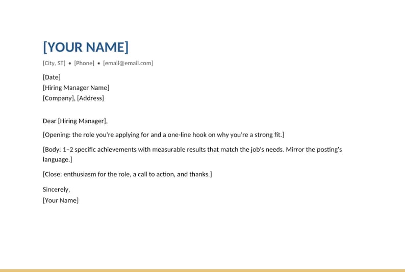 Modern Cover Letter Template | Editable Matching Cover Letter, Instant ...