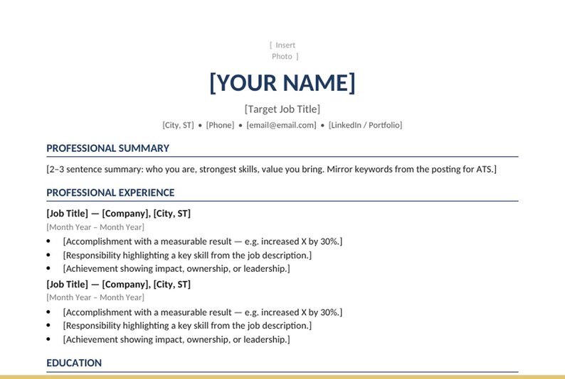 Corporate With Photo Resume Template | Ats-friendly CV Template ...