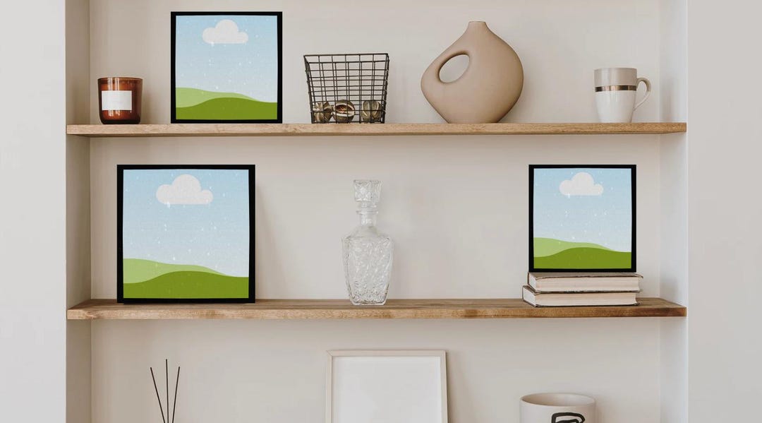 Personalized Virtual Zoom Background, Home Office With 3 Photos Print ...